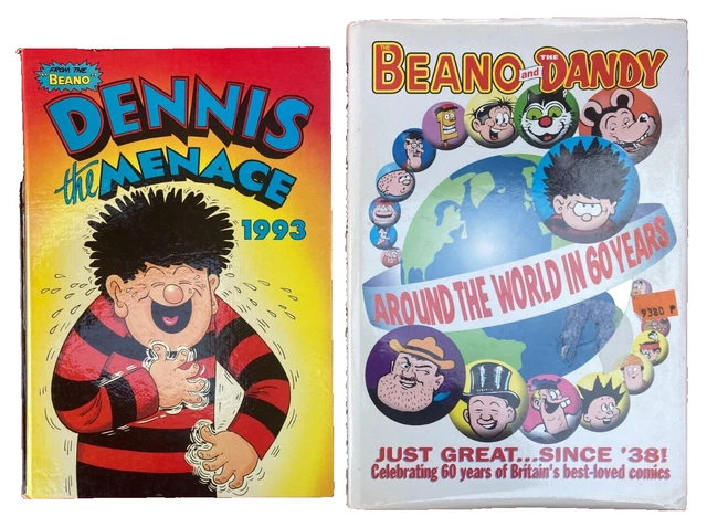 DENNIS THE MENACE 1993 Annual Beano Dandy Around The World In 60 Years ...