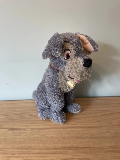 DISNEY STORE STAMPED 14” Tramp Fluffy Plush Soft Cuddly Toy [Lady & The ...