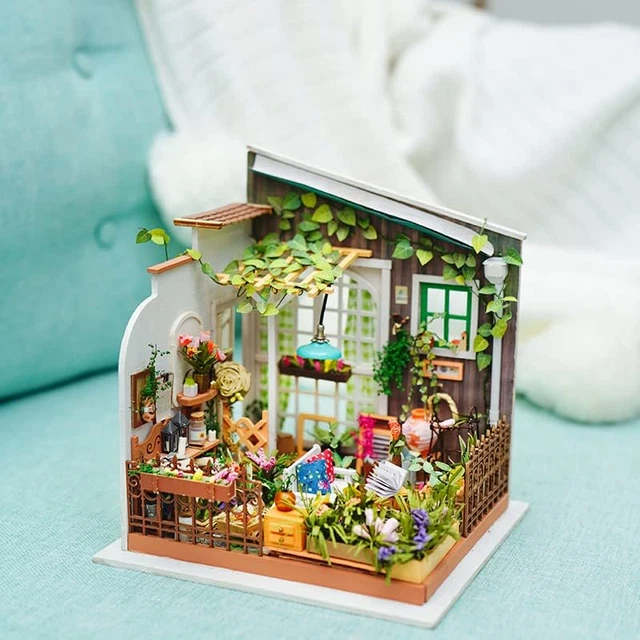 DIY MINIATURE DOLLHOUSE Kit – Wooden Model Room Diorama (Choose Design ...