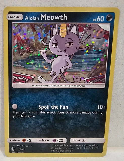 POKEMON TCG - Alolan Meowth 10/12 010/012, Holo Karte - McDonalds Happy ...