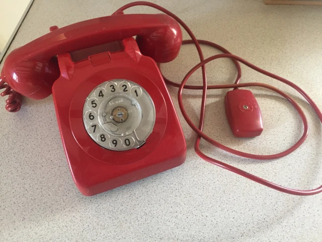 VINTAGE RED GPO 706F FWR 70/2 Rotary Dial Telephone, Retro Vintage ...