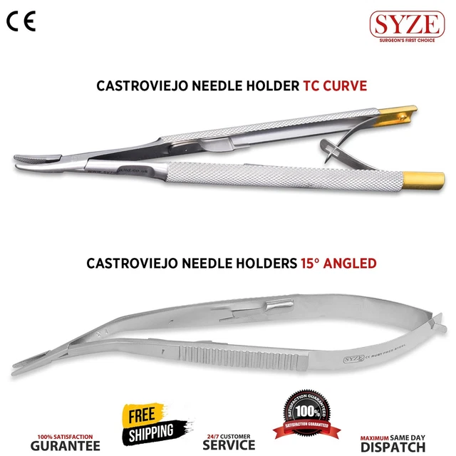 CASTROVIEJO NEEDLE HOLDER Micro Spring Scissors Suture Forceps ...
