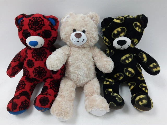 BUILD-A-BEAR BUNDLE OF 3 Bears, Spider-Man, Bat Man & Brand New 