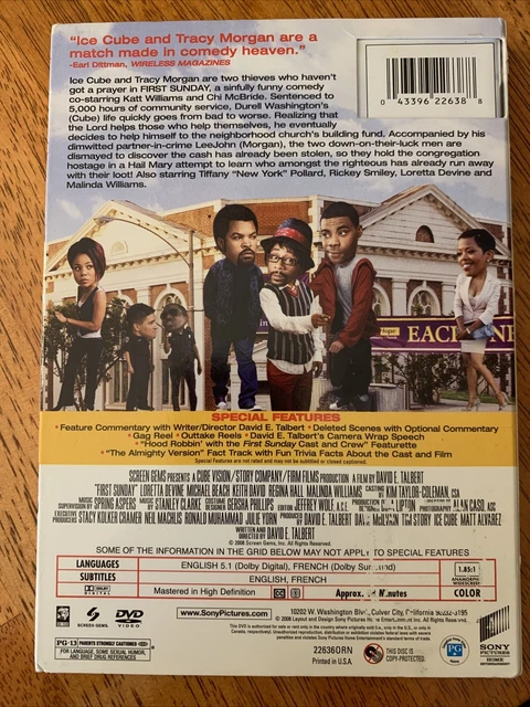 FIRST SUNDAY DVD By Ice Cube,Katt Williams,Tracy Morgan-B $10.78 ...