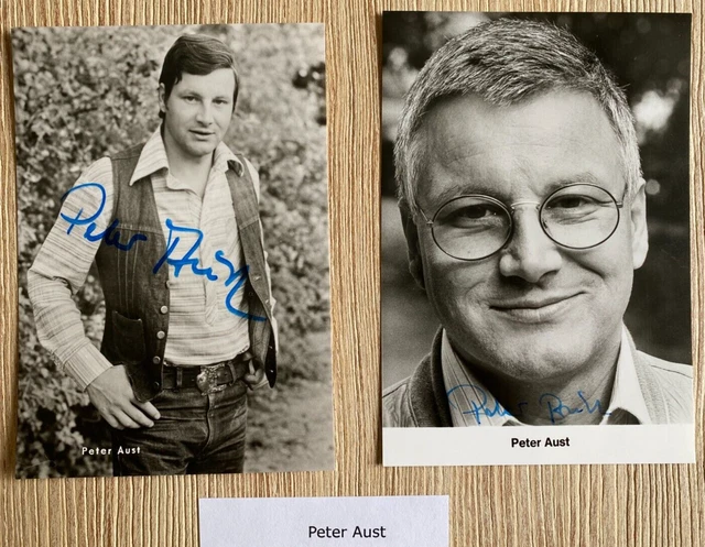 PETER AUST, 2 Autogramme, Schauspieler, Chansonsänger, Synchronsprecher, DEFA* EUR 1,99 ...