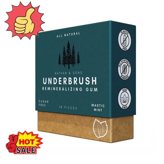 UNDERBRUSH REMINERALIZING CHEWING Gum With Nano-Hydroxyapatite Teeth-Pr ...