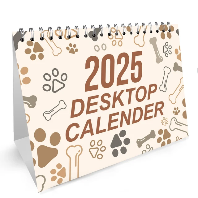2025 DOG THEMED Calendar A5 Free Standing Month To View Office Desk ...