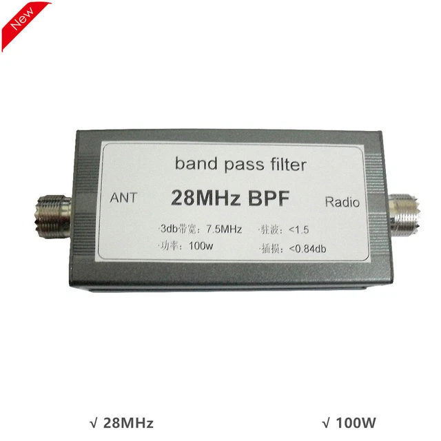 28MHZ SHORTWAVE BAND Pass Filter BPF High Isolation Adjacent Frequency ...