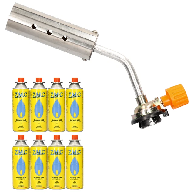 BRÛLEUR À GAZ Bec Bunsen Chalumeau Brûleur Soudage Allume-Charbon + 8 Gaz 227g EUR 26,40 ...