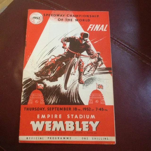 SPEEDWAY FINAL 1952 Wembley Stadium Programme Championship Of The World ...