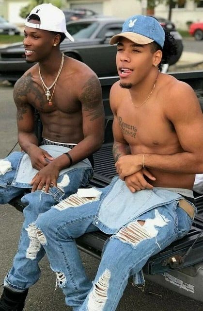 Shirtless Male Muscular Beefcake Black African American Hunk Guy Photo