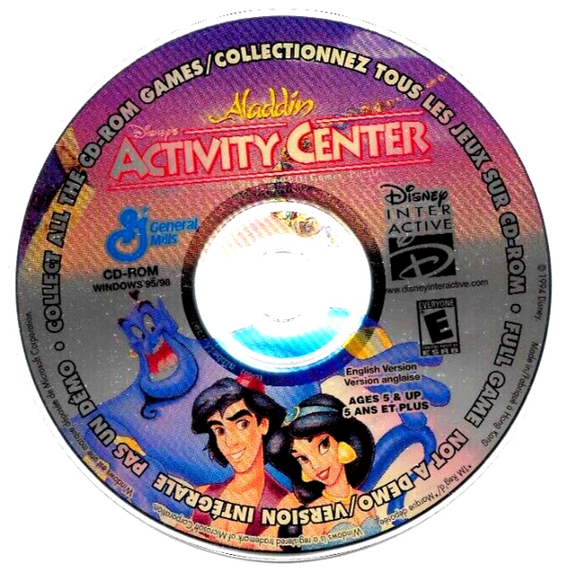 VINTAGE PROMO DISNEY'S Aladdin Activity Center (PC CD-ROM, 1994) VG ...