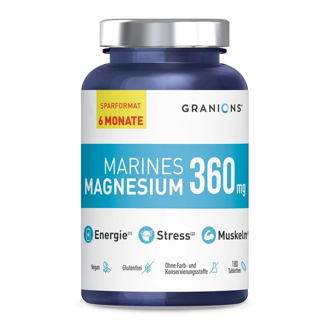 MAGNESIUM HOCHDOSIERT KAPSELN 360mg – 180 Tabletten – 6 Monate Vorrat ...