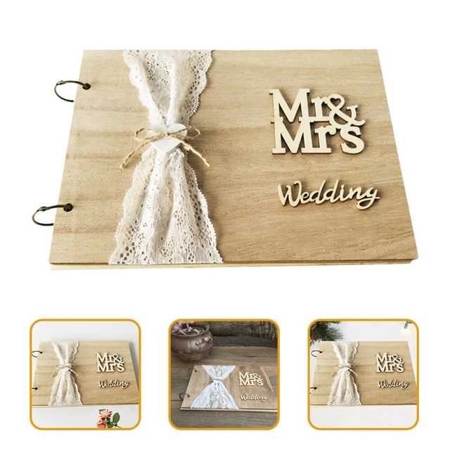 WEDDING PHOTO ALBUM Message Book Guest for Wooden Guestbook £11.28 ...