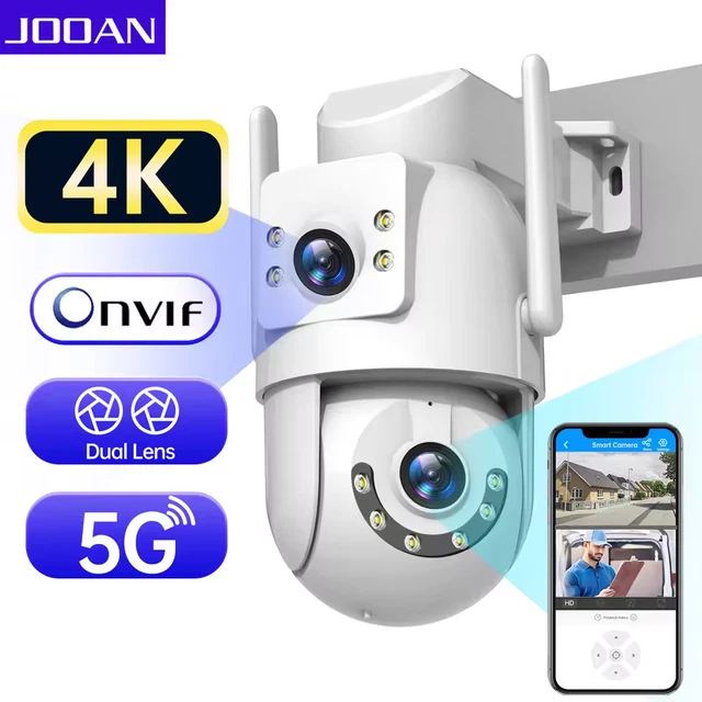 JOOAN 4K 8MP HD Wifi PTZ caméra extérieure 5G Wifi double objectif ...