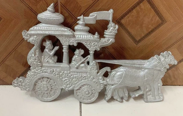 VINTAGE MAHABHARAT GEETA Sermon Rath Chariot Metal Figurine Statue EUR ...