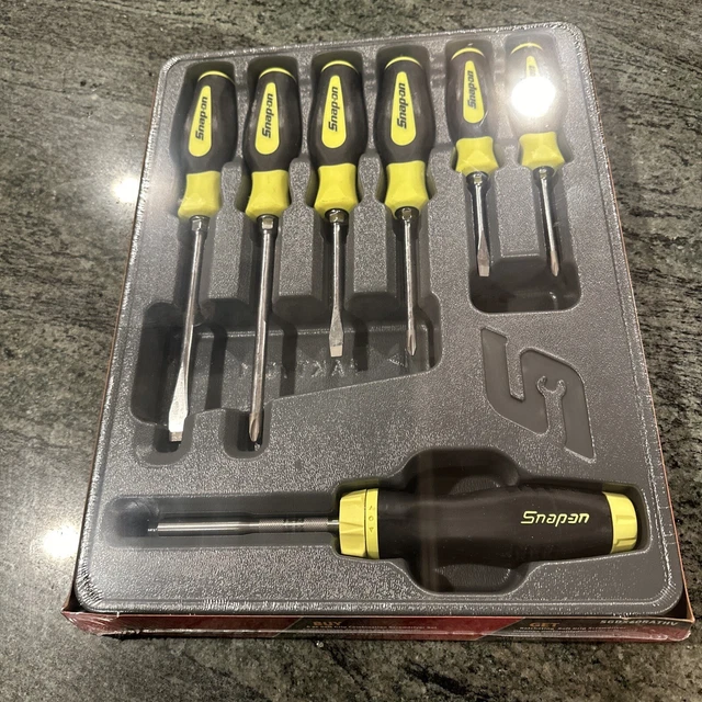 SNAP-ON SGDX60RATHV 6 pc screwdriver set with ratcheting screwdriver hi ...