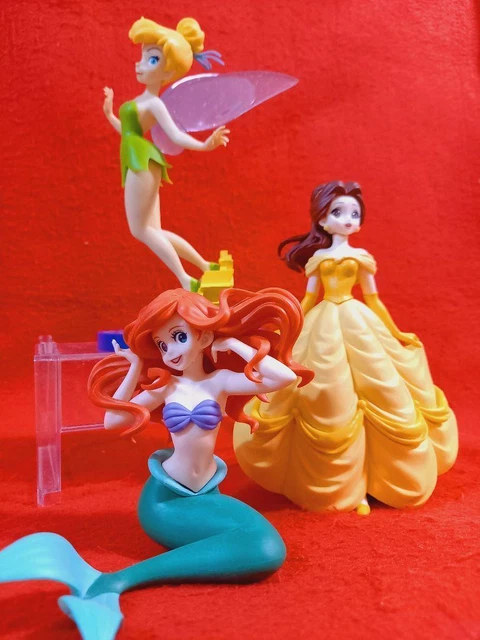 LOTTO DI 3 personaggi Disney, Campanellino, Ariel, Altezza circa. Film ...