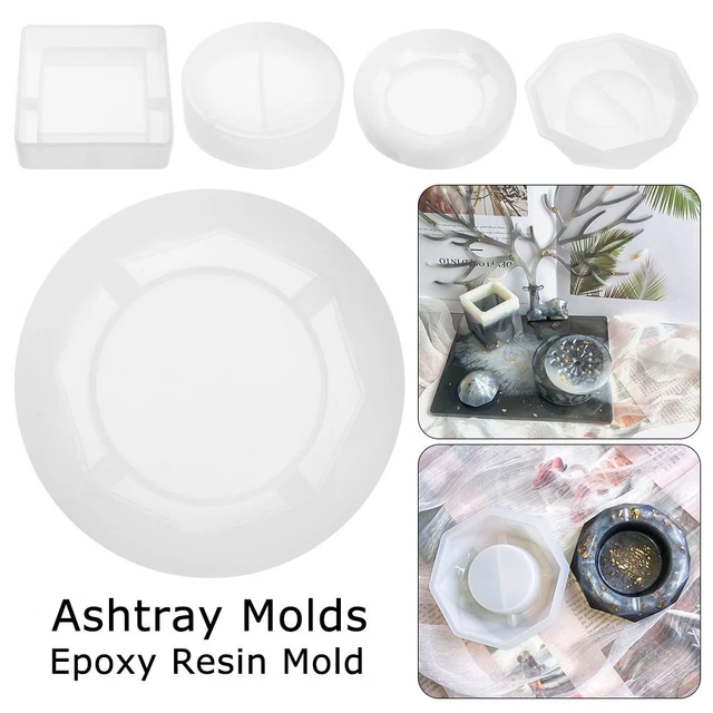DECORATION CASTING EPOXY Resin Mold Silicone Mould Square Round Ashtray ...