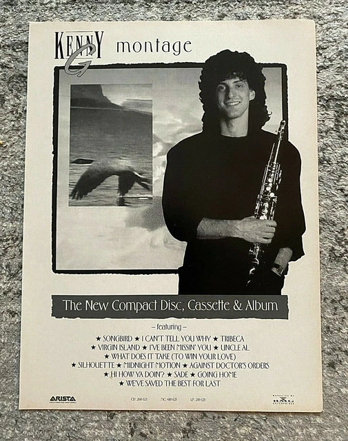RARE VINTAGE ORIGINAL 90's UK Magazine 1990 Advert Ad Picture Kenny G ...