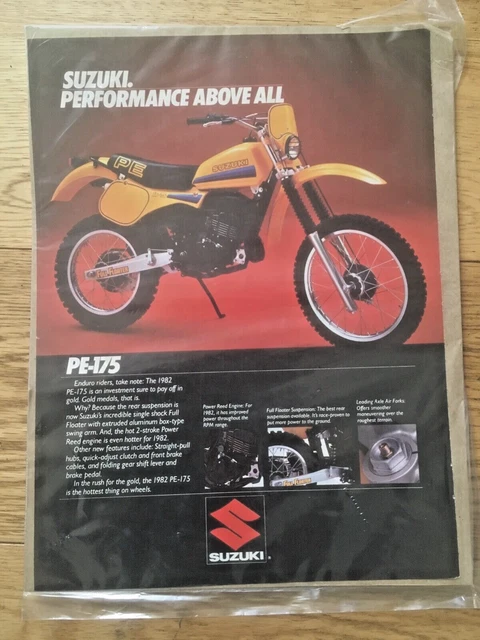SUZUKI PE 175 Original advert 1982 MINT Mancave for Framing Vintage ...