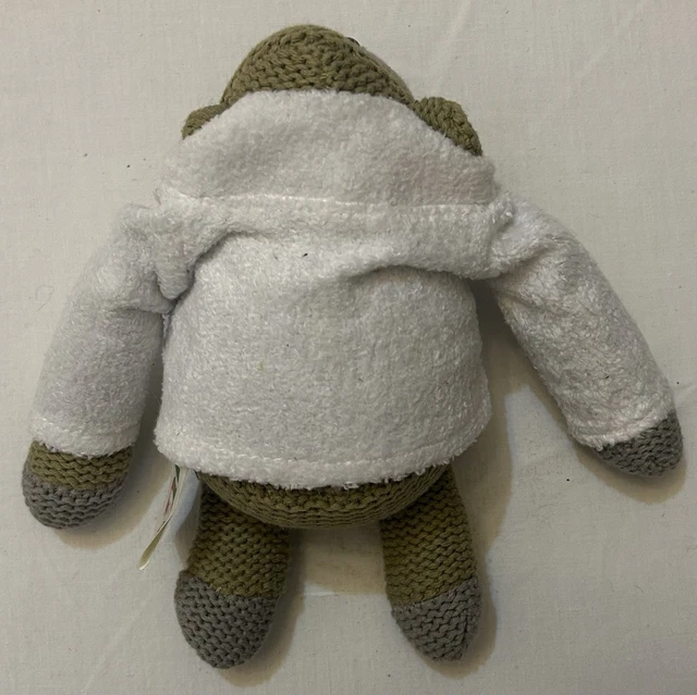 PG TIPS PROMOTIONAL knitted monkey soft toy in a white dressing gown £ ...