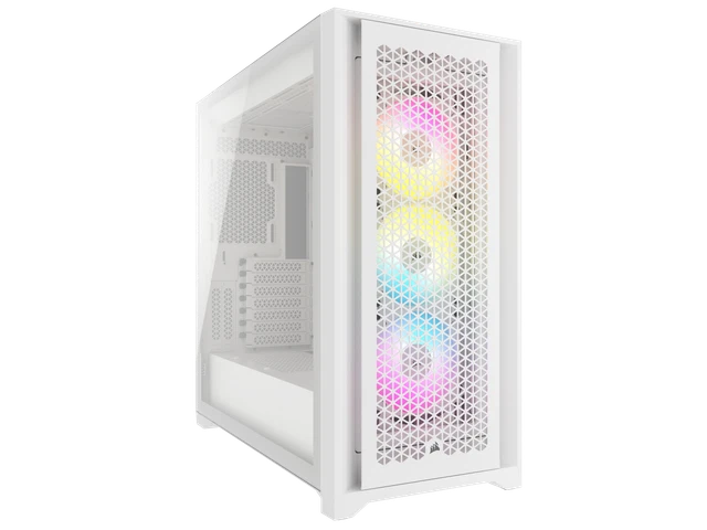 CORSAIR ICUE 5000D RGB AIRFLOW Mid-Tower Case, True White - 3x AF120 ...