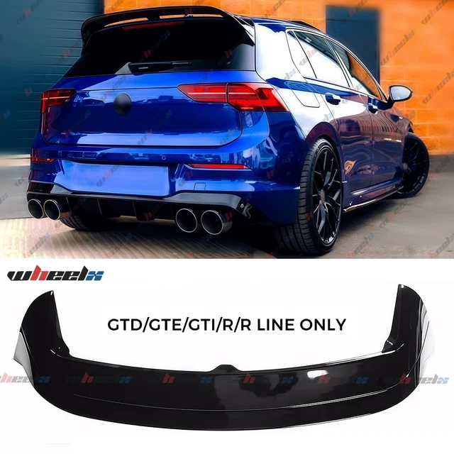 FOR VW GOLF MK8 R-LINE GTI GTD CS STYLE GLOSS BLACK REAR BOOT SPOILER ...