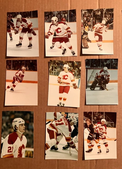 1980'S CALGARY FLAMES NHL HOCKEY LOT OF 18 COLOR PHOTOS, 3 1/2 X 5: w ...