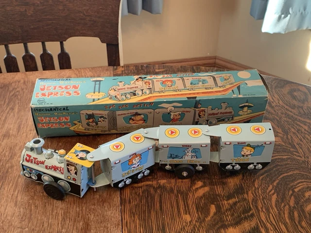 RARE JETSONS EXPRESS TRAIN TIN WINDUP TOY MARX W/ Original Box $530.43 ...