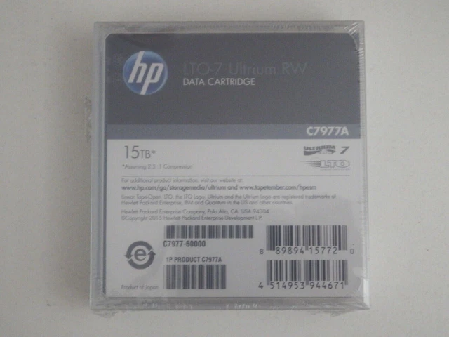HP LTO-7/ULTRIUM-7 DATA Tape/Cartridge 15TB C7977A NEW EUR 20,00 - PicClick FR
