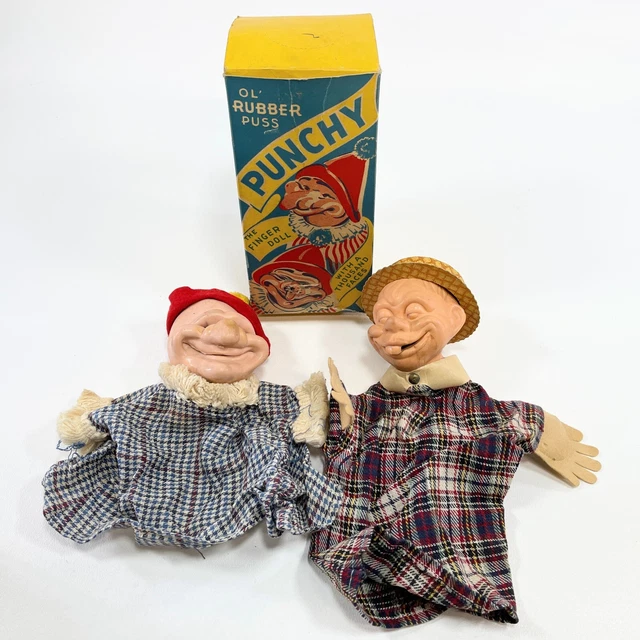 EDGAR BERGEN MORTIMER Snerd & Punchy Puppet VENTRILOQUIST DOLLS ol ...
