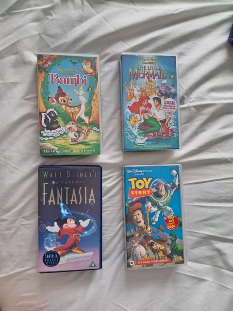 4 X DISNEY VHS Family Bundle Toy Story, Bambi, The Little Mermaid ...