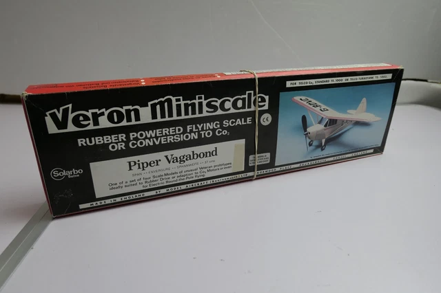 RARE VERON MINI Scale Piper Vagabond 57 cm Span Rubber, CO2 Electric ...