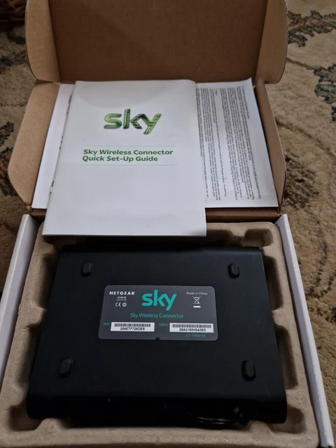 SKY WIRELESS ROUTER - Black with UK power supply bundle. Boxed set up ...