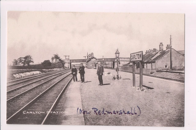 CARLTON RAILWAY STATION Now Redmarshall 1900's Postcard ~ Stockton ~ Co ...