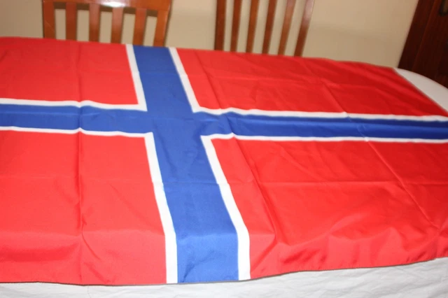 🇳🇴 ¡BANDERA DE Noruega Grande - Excelente Estado! 🔴🔵 EUR 19,95 ...