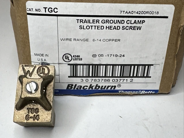 THOMAS & BETTS Beam Grounding Clamp Wire Range 6-14 Copper TGC Lot Of 25 £91.93 - PicClick UK