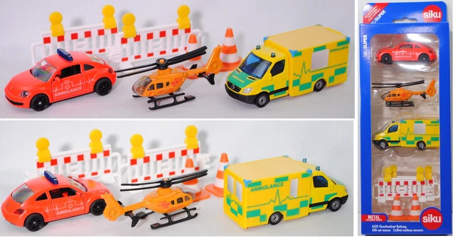 SIKU SUPER 6332 Geschenkset Rettung: Rettungswagen+VW The Beetle ...