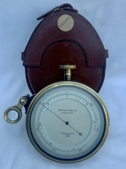 RARE MINING ANEROID Barometer/Altimeter By Negretti & Zambra of London ...