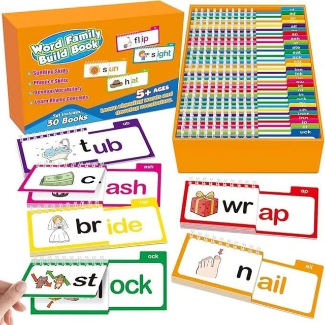 64PAGES EDUCATIONAL READING Games Word Family Flip Books Brain ...