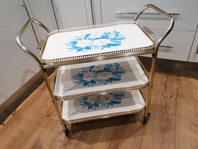 VINTAGE RETRO 3 Tier Hostess Tea Drinks Trolley Trays £65.00 - PicClick UK