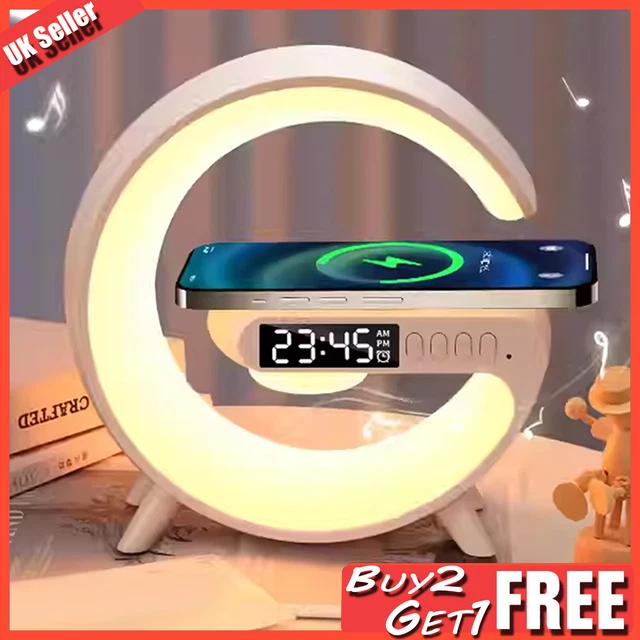 SMART G LAMP Wireless Charger Bluetooth Speaker RGB Alarm Clock Night ...