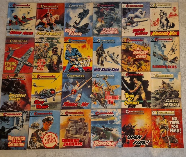 24X COMMANDO War Comics Issue number range 1100 - 1135 Job Lot Bundle ...