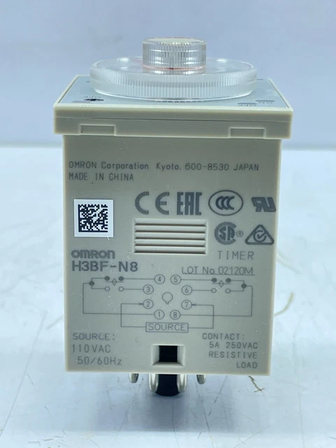OMRON H3BF-N8 DOUBLE Minuteur Multi Relais 110VAC 50/60VAC 1.2s Pour ... OMRON H3BF-N8 DOUBLE Minuteur Multi Relais 110VAC 50/60VAC 1.2s Pour ...
