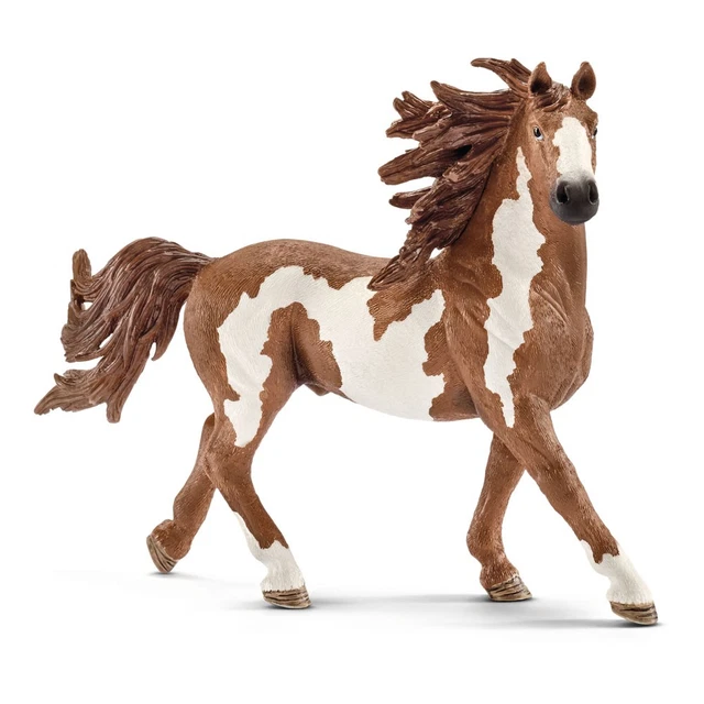 SCHLEICH FARM WORLD Pinto Stallion Toy Figure, Brown/White (13794) EUR ...
