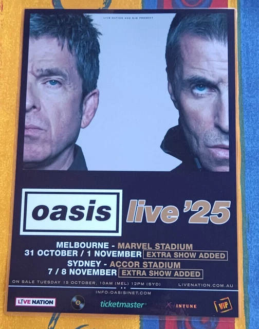 OASIS - 2025 AUSTRALIA TOUR POSTER - Laminated - OFFICIAL Perfect To ...