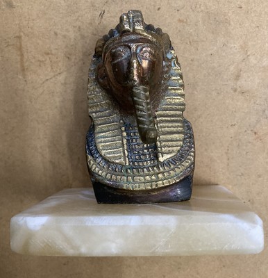 ANTIQUE EGYPTIAN PHARAOHS Head on Alabaster plinth £30.00 - PicClick UK