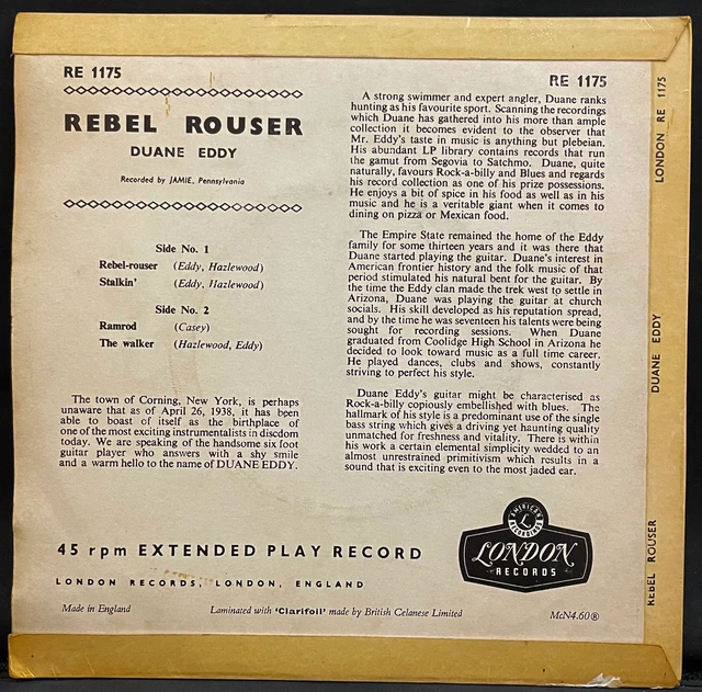 DUANE EDDY - Rebel Rouser - EP D'OCCASION EUR 10,53 - PicClick FR