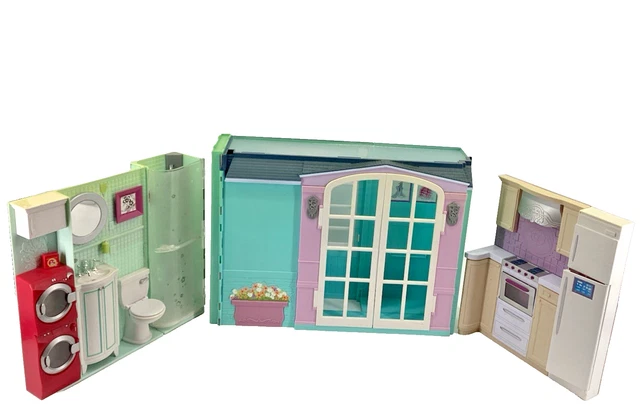 MATTEL BARBIE VINTAGE 'My House' Folding Doll House 2007 Kitchen ...